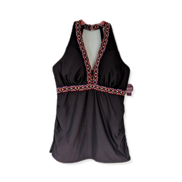 Cacique | Swim | Nwt Cacique Swim 4dd Black Balconette Aztec Trim ...